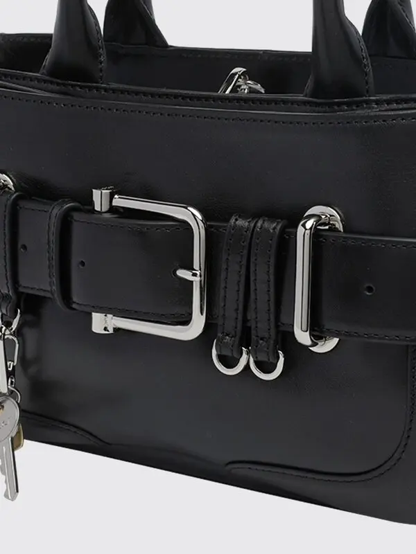 OSOI Brocle Smooth Leather Handbag With Buckle Detail And Removable Strap - Black