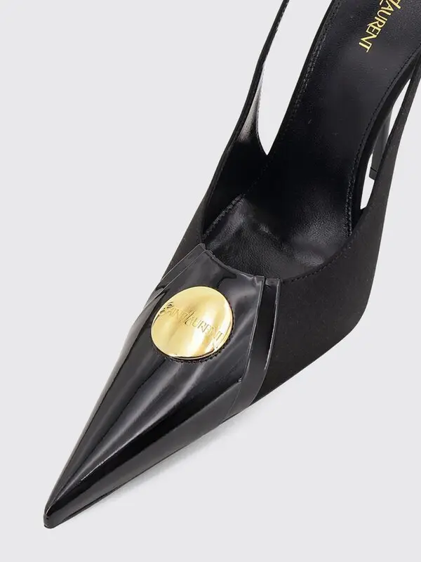 Saint Laurent Louis Patent Leather Slingback Pumps With Stiletto Heel - Black