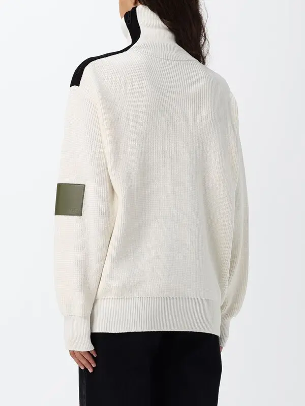 Loewe Relaxed Fit Wool Turtleneck With Side Zip And Patches