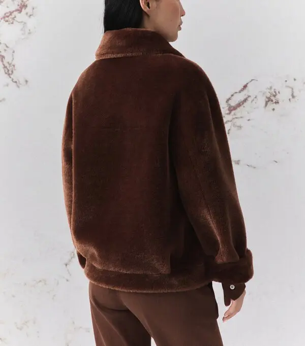 Marella Faux Fur Zip-up Jacket