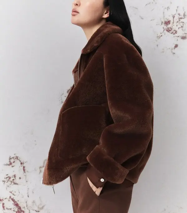 Marella Faux Fur Zip-up Jacket