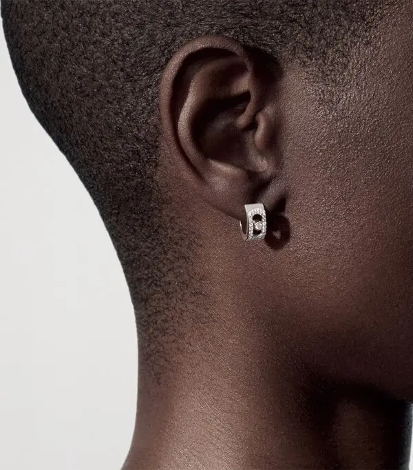 Messika Move Noa White Gold And Diamond Hoop Earrings