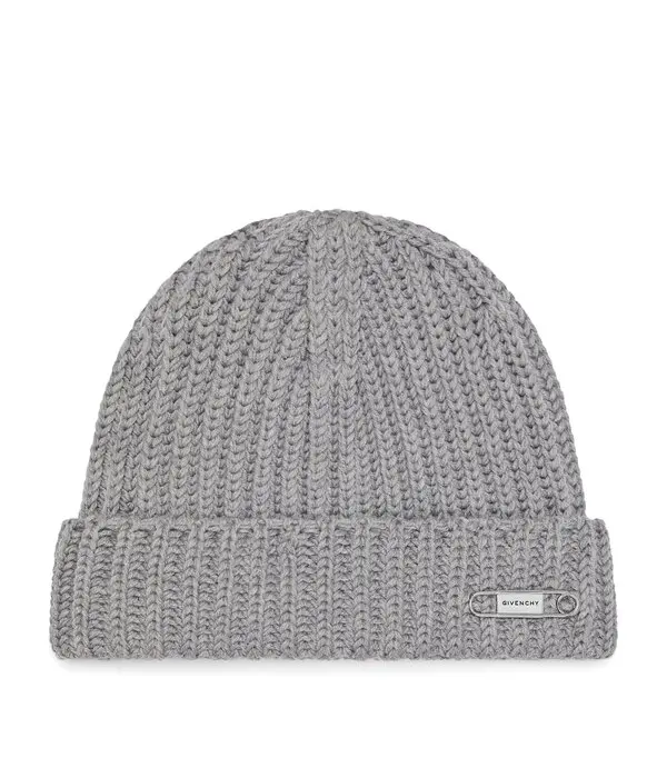 Givenchy Wool Safety Pin Beanie - Grey
