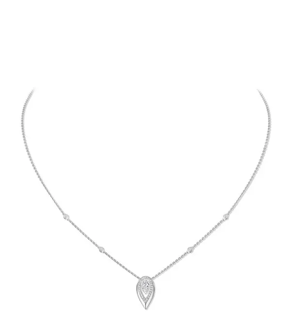 Messika Fiery White Gold And Diamond Pendant Necklace - Silver