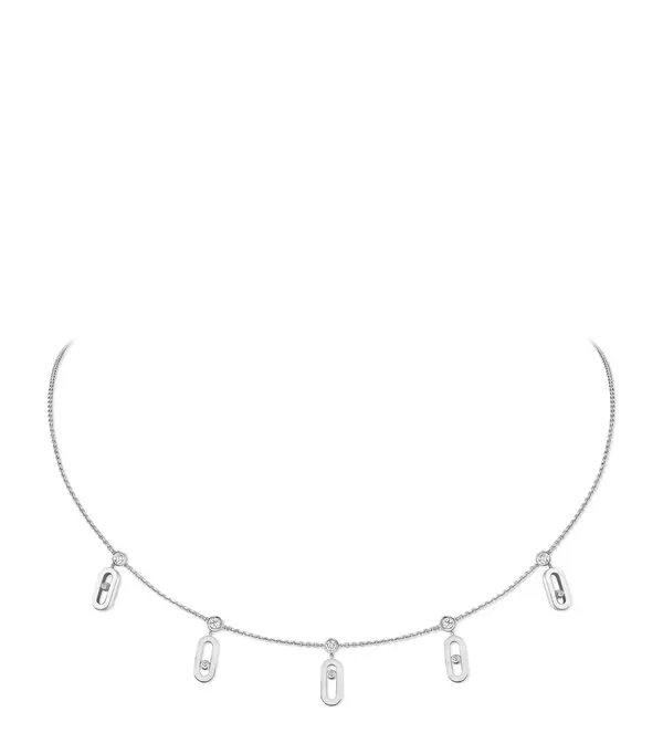 Messika Move Uno White Gold And Diamond Tassel Necklace