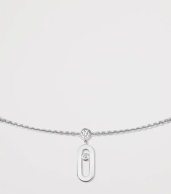 Messika Move Uno White Gold And Diamond Tassel Necklace