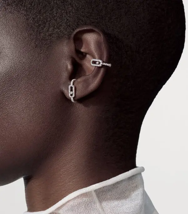 Messika Move Uno White Gold And Diamond Single Clip Earring