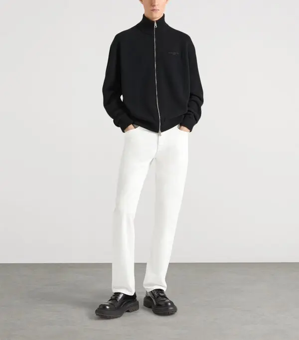 Givenchy Wool-cashmere Couture Seam Zip-up Cardigan