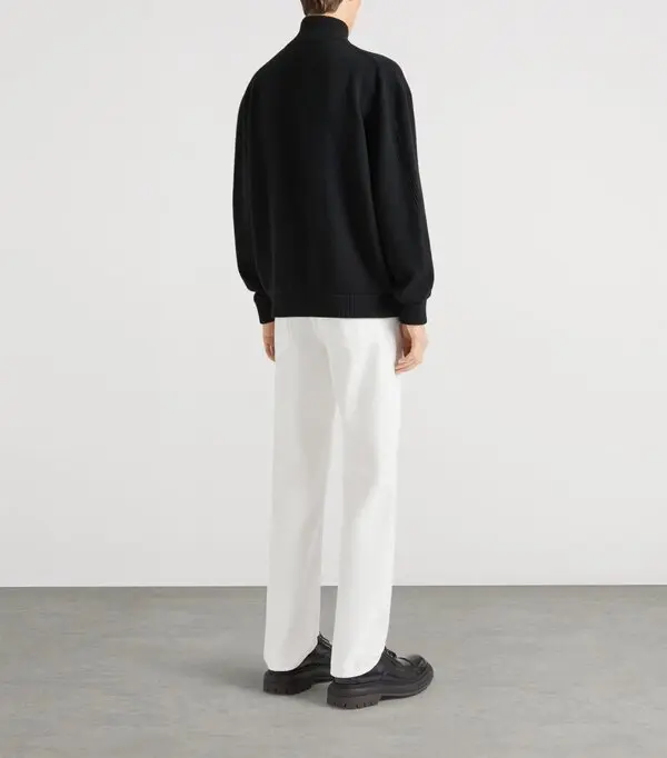 Givenchy Wool-cashmere Couture Seam Zip-up Cardigan