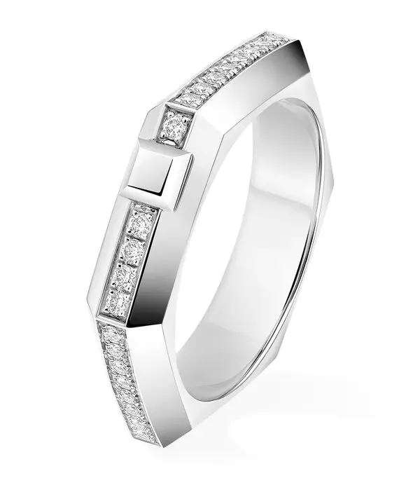 Messika Moderniste White Gold And Diamond Small Pavé Ring