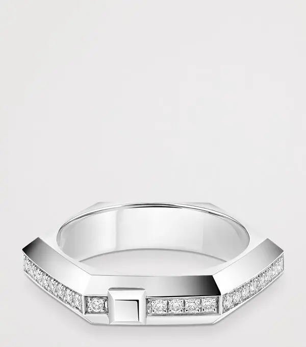 Messika Moderniste White Gold And Diamond Small Pavé Ring