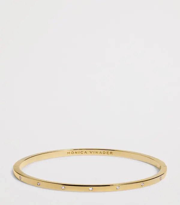 Monica Vinader Vermeil And Diamond Essentials Station Bangle
