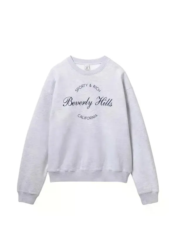 Sporty & Rich Logo-print Cotton Sweater - Grey