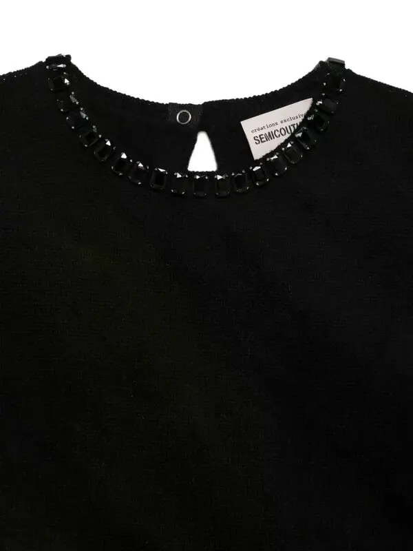 SEMICOUTURE Crystal-embellished Cut-out Sweater