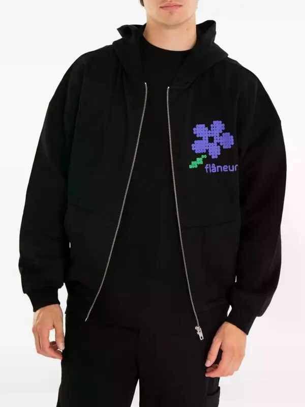 FLANEUR Pixel Flower Hoodie