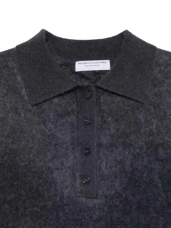 Majestic Filatures Brushed-knit Short-sleeve Polo Shirt