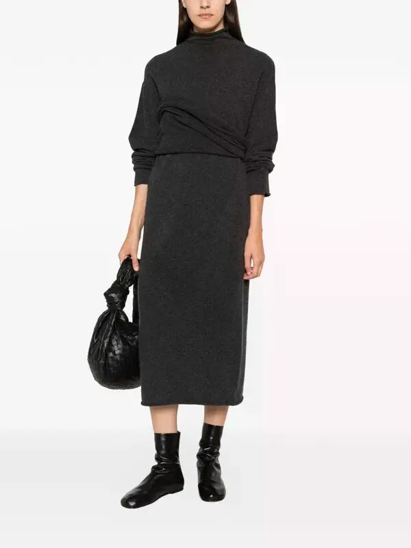 Agl High-neck Long-sleeve Midi Dress