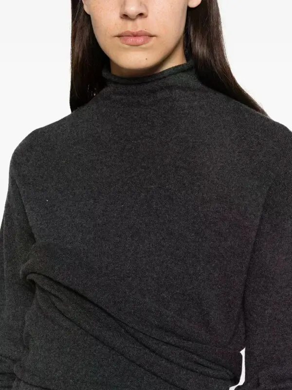 Agl High-neck Long-sleeve Midi Dress