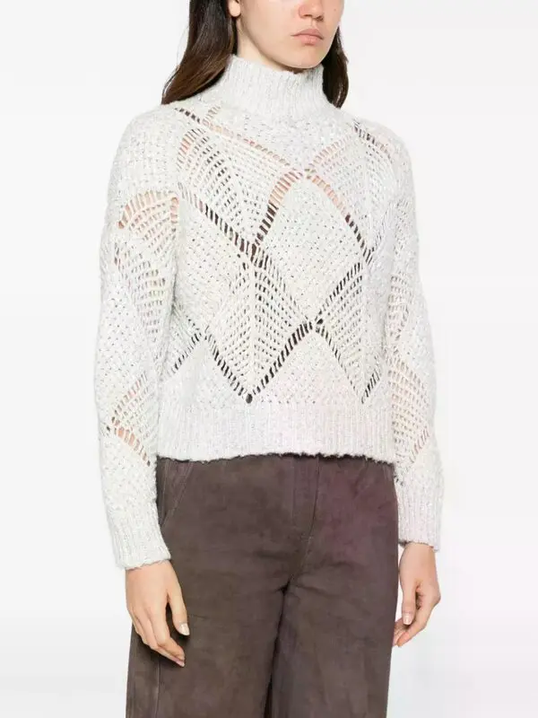 Antonelli Firenze Open-knit Sequin-embellished Sweater