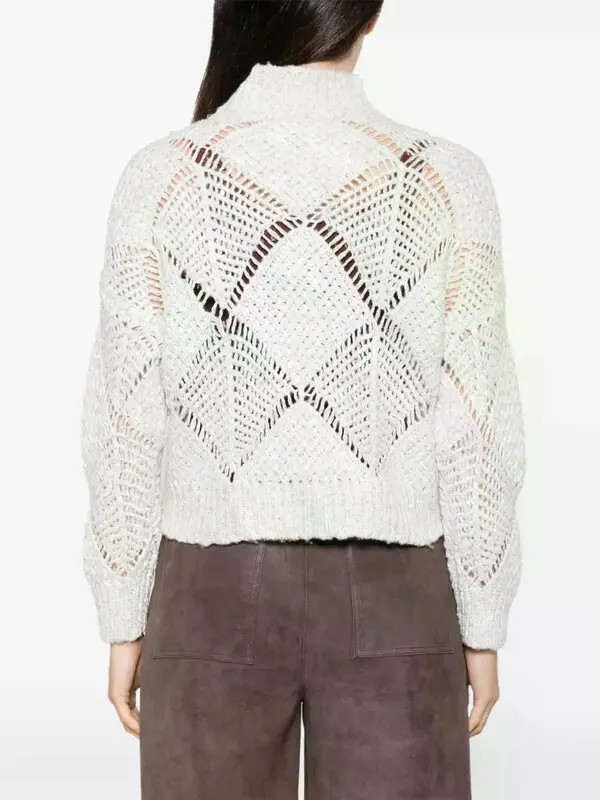 Antonelli Firenze Open-knit Sequin-embellished Sweater