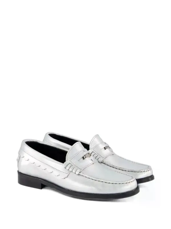 TORAL SHOES Metallic Scalloped-trim Loafers