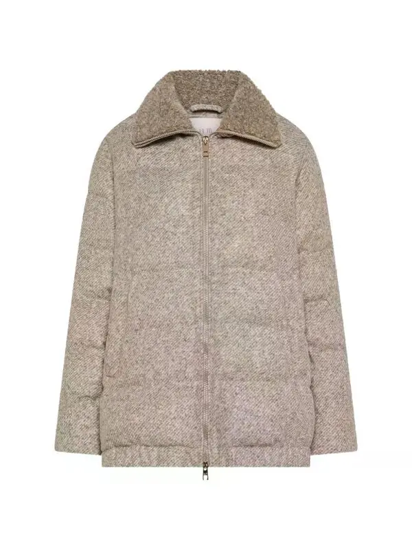 Seventy Shearling-collar Quilted Coat - Neutrals