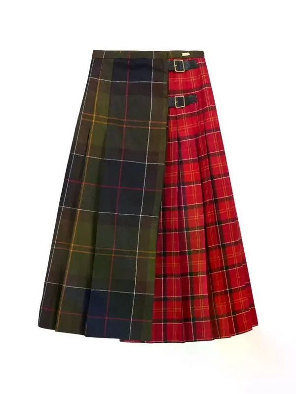 BARBOUR INTERNATIONAL Marena Tartan Pleated Midi Skirt