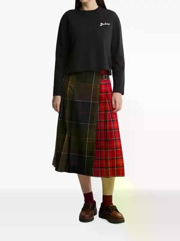 BARBOUR INTERNATIONAL Marena Tartan Pleated Midi Skirt
