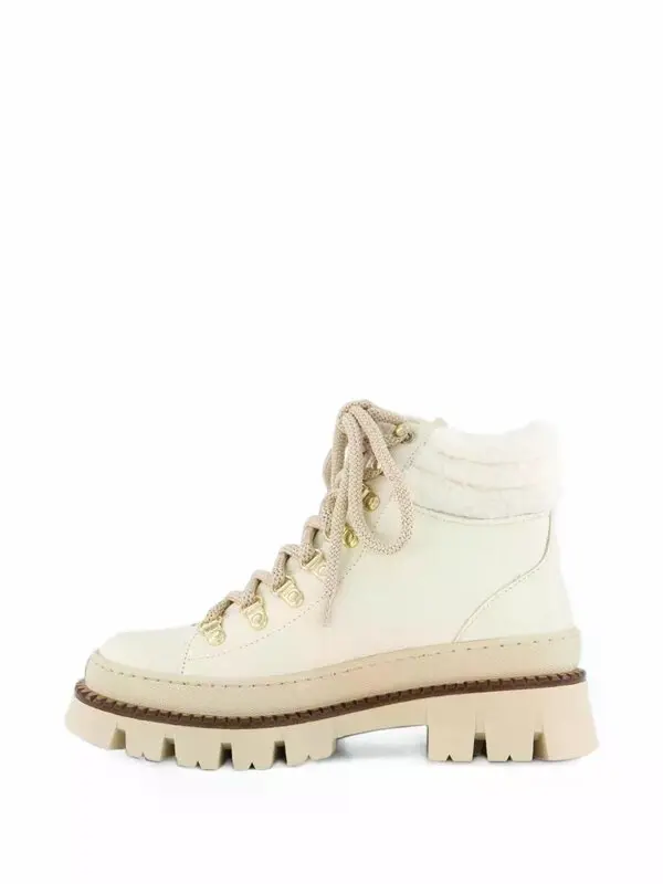 GIBALDI Shearling-trim Lace-up Boots