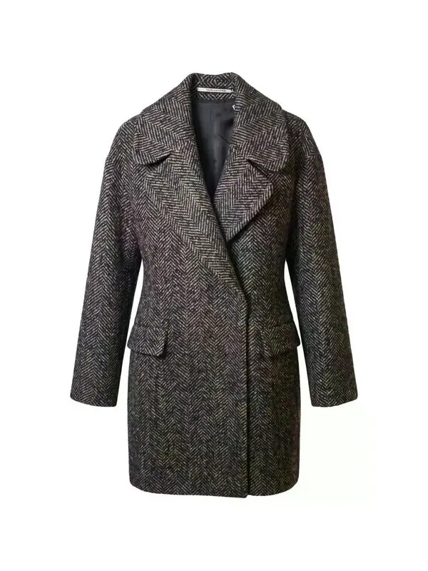 Tagliatore Astrid Herringbone-pattern Wool Coat - Grey