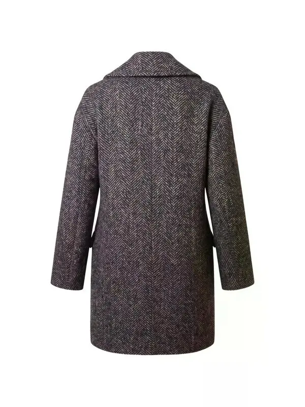Tagliatore Astrid Herringbone-pattern Wool Coat - Grey