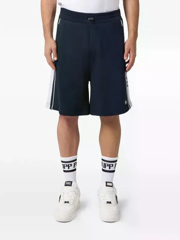 Philipp Plein Logo-stripe Fleece Shorts
