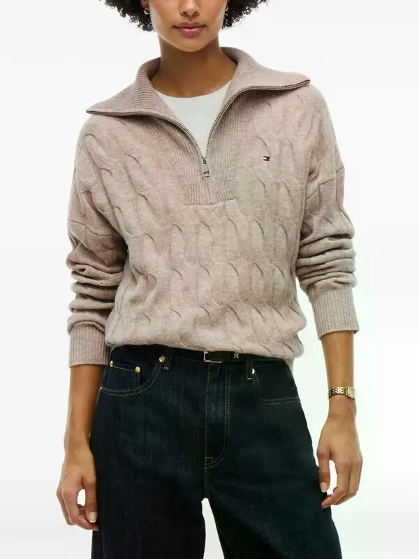 Tommy Hilfiger Cable-knit Quarter-zip Sweater