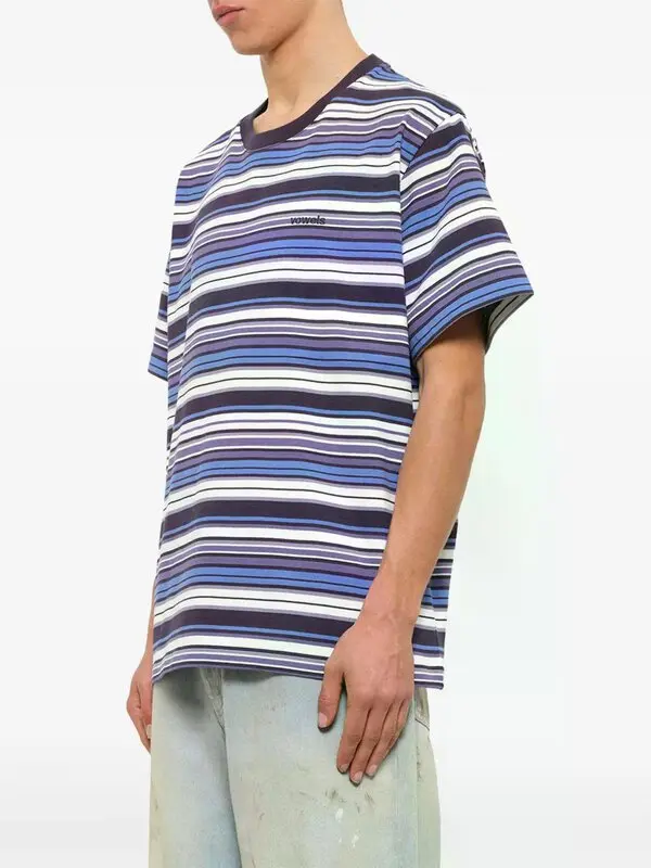 VOWELS Stripe-pattern T-shirt
