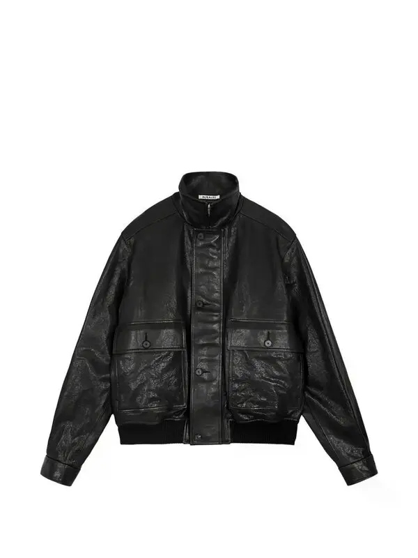 Auralee High-neck Leather Jacket