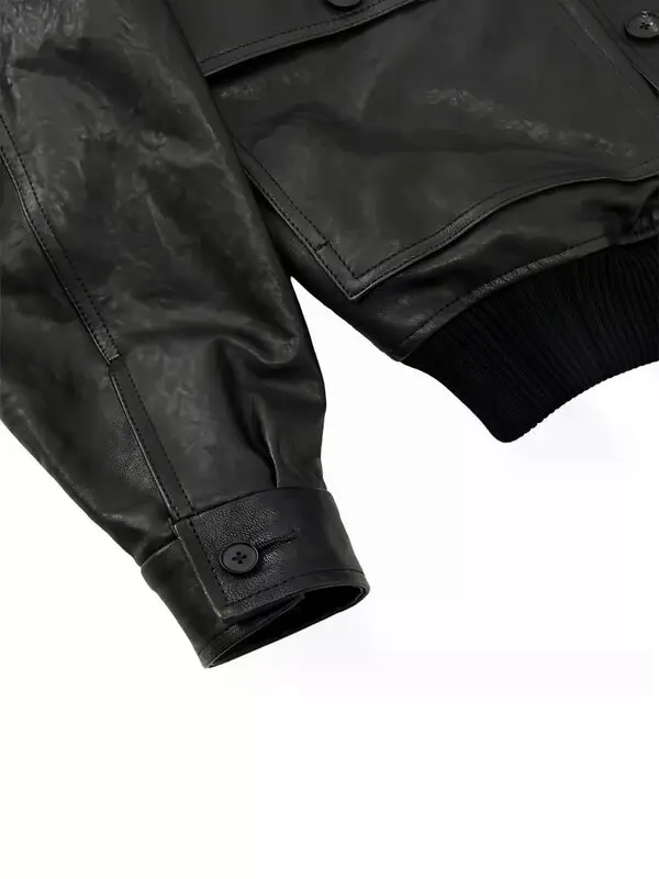 Auralee High-neck Leather Jacket