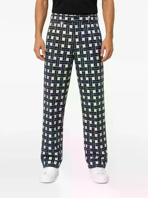 Kenzo Geometric-print Tailored Trousers