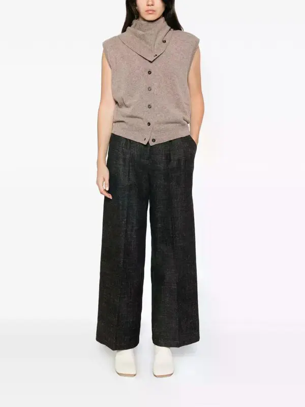Sú Button-up Wool Gilet - Neutrals