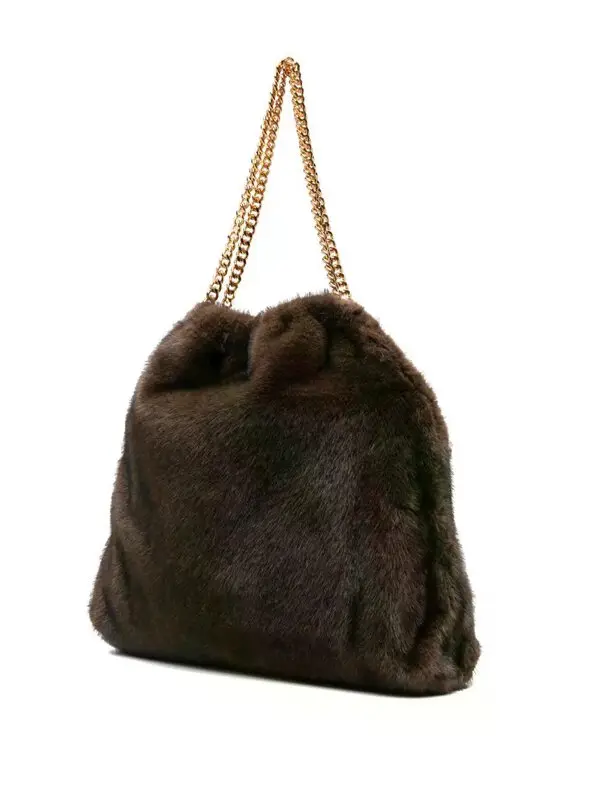 Stella McCartney Medium Falabella Faux-fur Chain-link Shoulder Bag - Brown