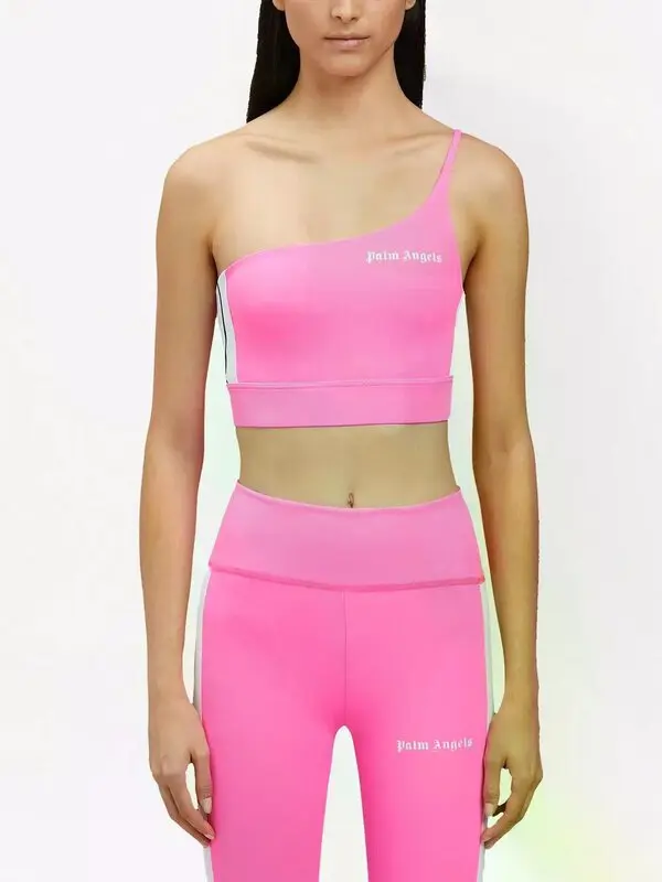 Palm Angels One-shoulder Track Crop Top