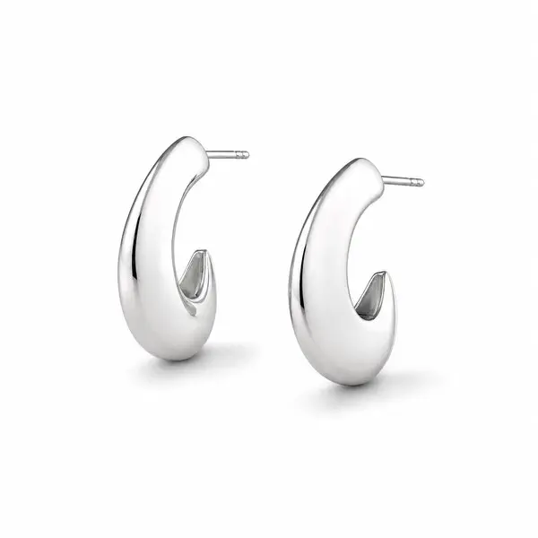 GOLD & HONEY Modern Crescent Hoop Earrings