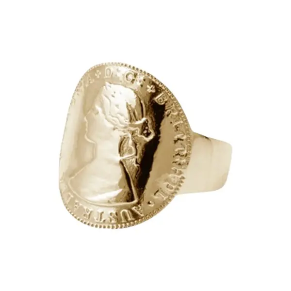 VON TRESKOW Small Curved Coin Ring