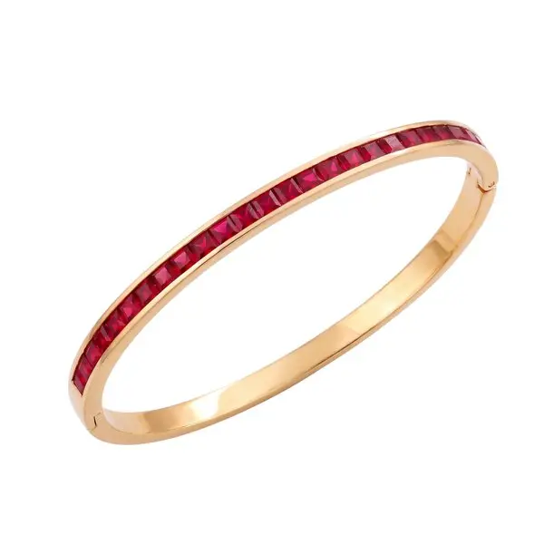 SOPHELIA Gold Plated Ruby July Birthstone Tennis Bangle