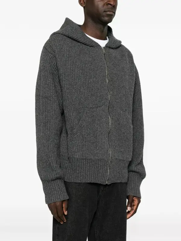 LC23 Ribbed-knit Zip-up Cardigan