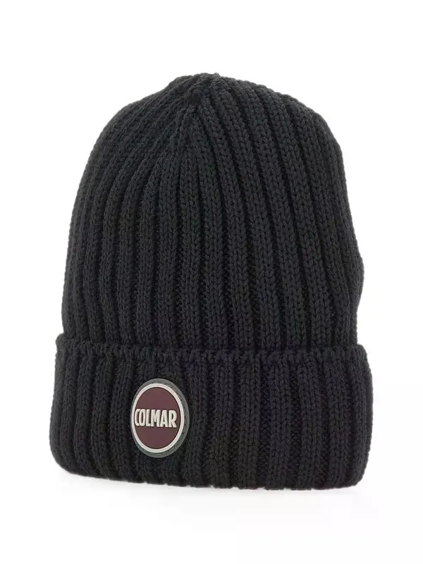 COLMAR Ribbed-knit Logo-patch Beanie Hat