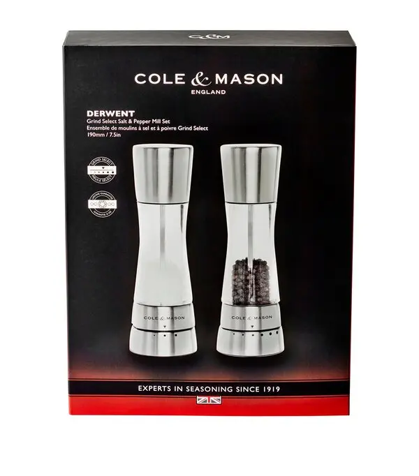 COLE & MASON Stainless Steel Derwent Salt And Pepper Mills Set