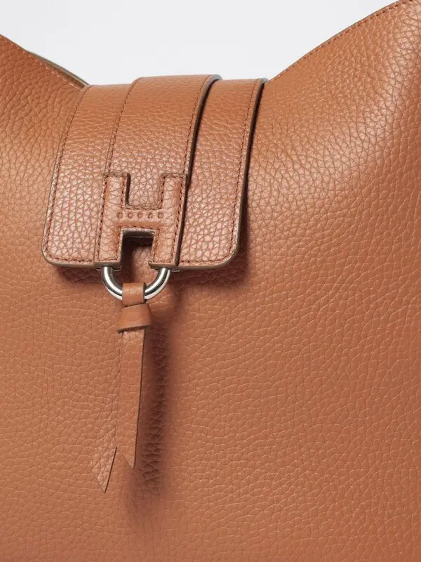 Hogan Trend Hammered Calfskin Shoulder Bag With Adjustable Handle