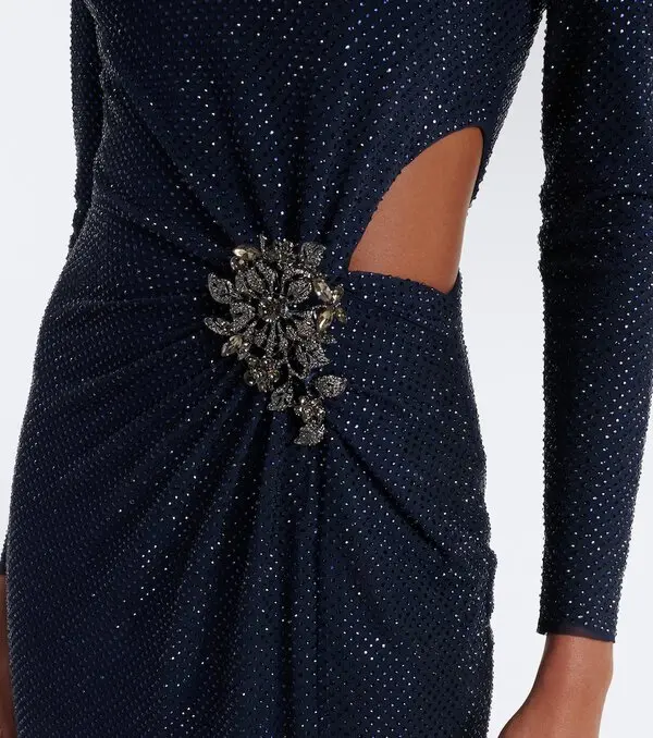 SELF-PORTRAIT Cutout Embellished Gathered Gown