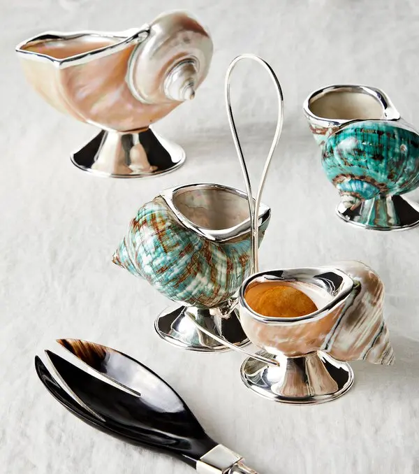 TAVARES 1922 Shell Sterling Silver Salt And Pepper Cellars