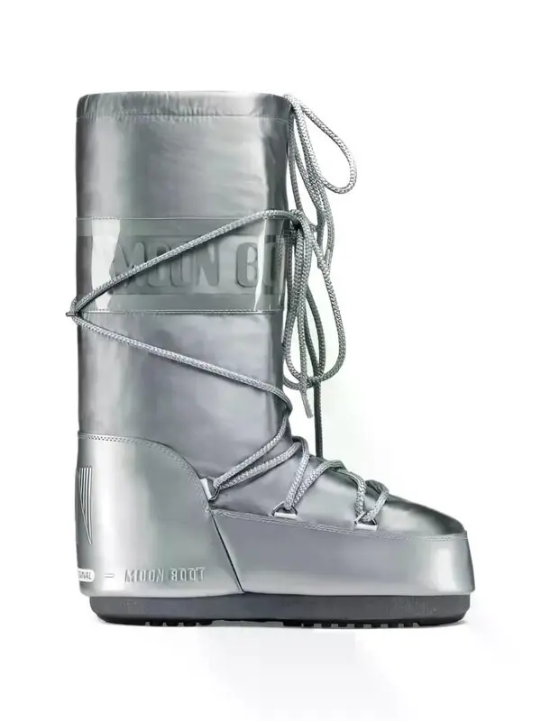Moon Boot Icon Glance Satin Boots - Silver